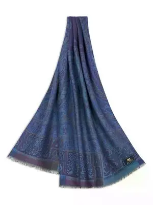 Etro Paisley Jacquard Scarf - Blue