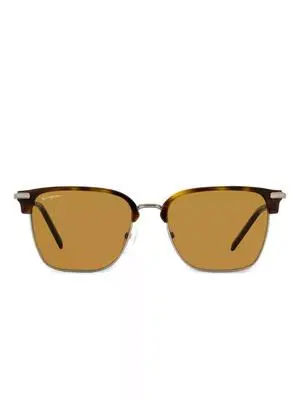 FERRAGAMO Tortoiseshell Square Frame Sunglasses - Brown