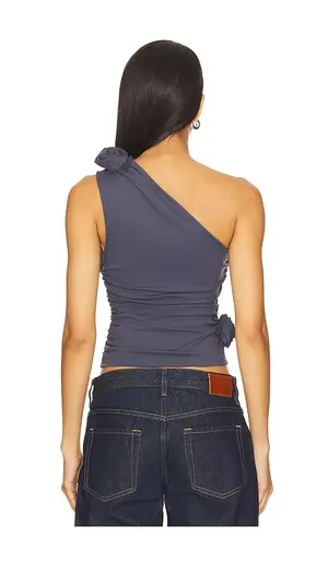 Lioness Rendezvous One Shoulder Top With Rosette Accents