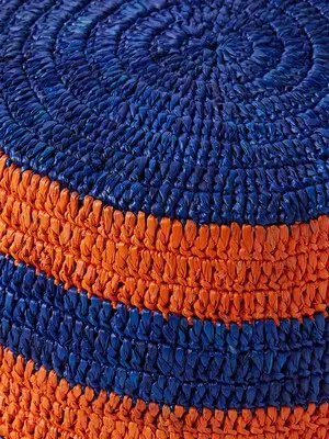 Etro Striped Raffia Bucket Hat