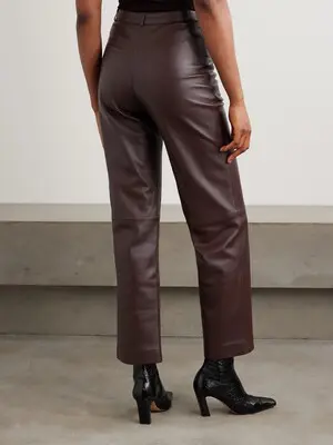 Loulou De Saison Cobe Paneled Leather Straight-leg Pants
