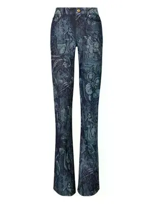 Tory Burch Printed Flared Jeans