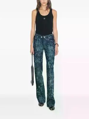 Tory Burch Printed Flared Jeans