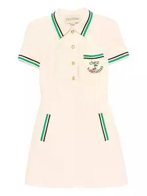 Valentino Garavani Cherry-motif Polo Shirt Dress - Neutrals