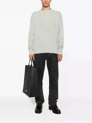 ROBERTO COLLINA Textured Crew-neck Sweater - Green