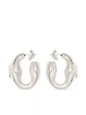 Patou Signet Hoop Earrings - Silver