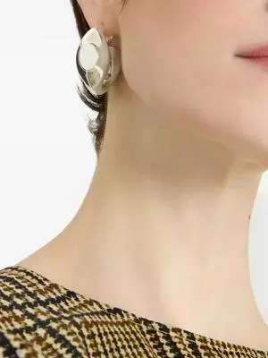PATOU Signet Hoop Earrings - Silver