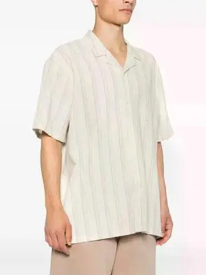 NOYOCO Orleans Striped Camp-collar Shirt