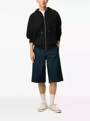 Ami De Coeur Zip-up Cotton Hoodie - Black