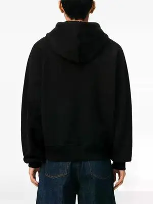 Ami De Coeur Zip-up Cotton Hoodie - Black