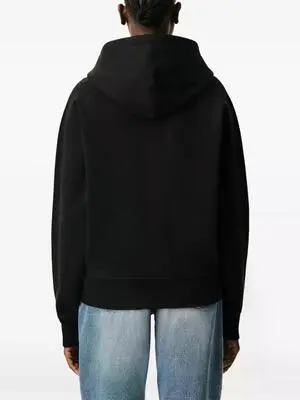 Ami De Coeur Zip-up Cotton Hoodie - Black