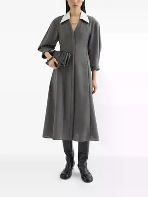 JIL SANDER Contrasting-collar Midi Dress