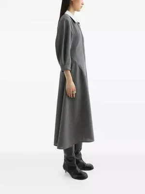 JIL SANDER Contrasting-collar Midi Dress