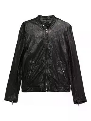 Men's Black Zip-Up Leather Jackets