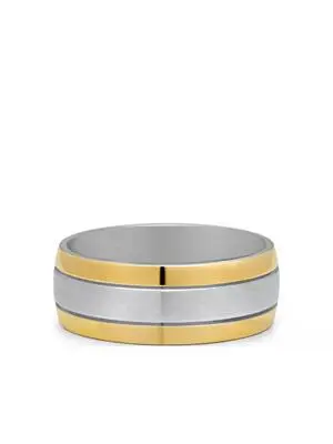 NIALAYA JEWELRY Two-tone Wide-band Ring - Silver