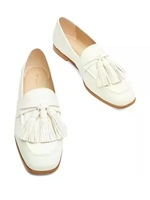 STUART WEITZMAN Leather Tassel Loafers - Neutrals