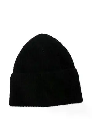 Isabel Benenato Turn-up Brim Beanie - Black