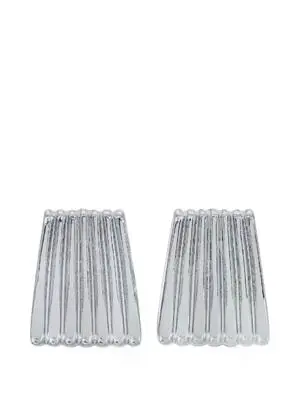 HEAVEN MAYHEM Ribbed Stud Earrings - Silver
