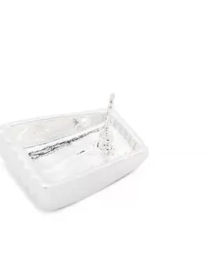 HEAVEN MAYHEM Ribbed Stud Earrings - Silver