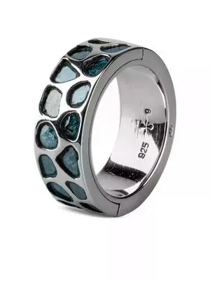 PARTS OF FOUR Pavé-set Slab Ring - Silver