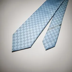 Gucci Gg Silk Jacquard Neck Tie - Blue