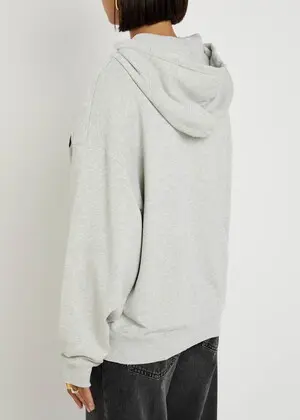 ANINE BING Harvey Cotton Hoodie With Distressed Finish - Grey