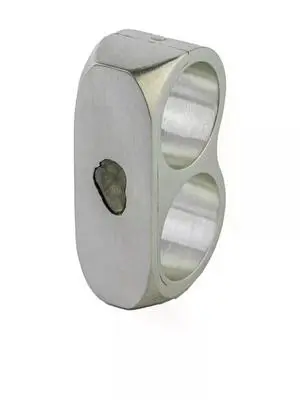 PARTS OF FOUR Diamond Slab Double Ring - Silver