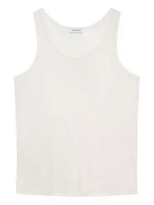 ANINE BING Eugene Ribbed Sleeveless Top - White