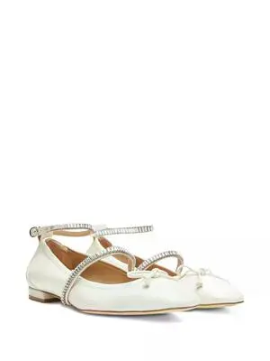 STUART WEITZMAN Crystal-embellished Bow Flats