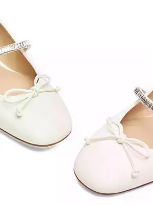 STUART WEITZMAN Crystal-embellished Bow Flats