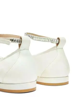 STUART WEITZMAN Crystal-embellished Bow Flats