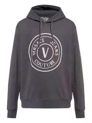 Versace Logo-embellished Hoodie - Grey