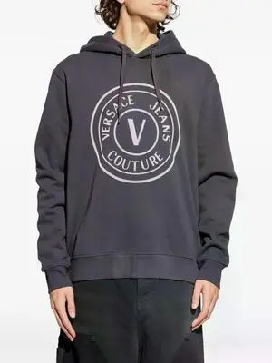 Versace Logo-embellished Hoodie - Grey