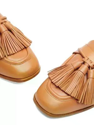 STUART WEITZMAN Tassel Leather Loafers - Brown