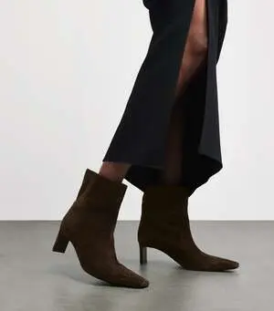 Khaite Suede Ona Ankle Boots 55