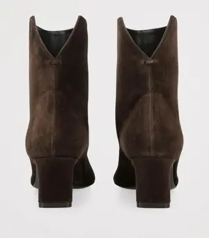 Khaite Suede Ona Ankle Boots 55