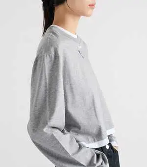 Prada Cotton Jersey Layered-effect T-shirt