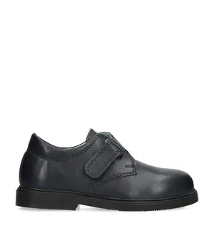 PAPOUELLI Leather Fergus Shoes - Navy