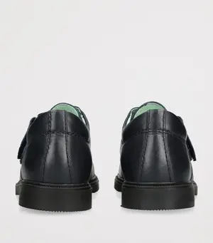 PAPOUELLI Leather Fergus Shoes - Navy