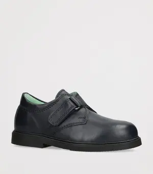 PAPOUELLI Leather Fergus Shoes - Navy