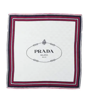 Prada Silk Twill Jacquard Scarf - Neutral