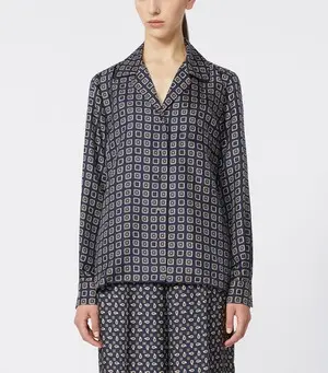 Max Mara Silk Printed Shirt - Blue