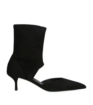 Alaïa Suede Cut-out Ankle Boots 55