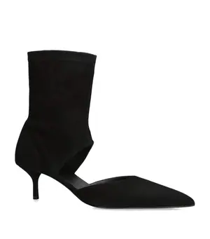 Alaïa Suede Cut-out Ankle Boots 55
