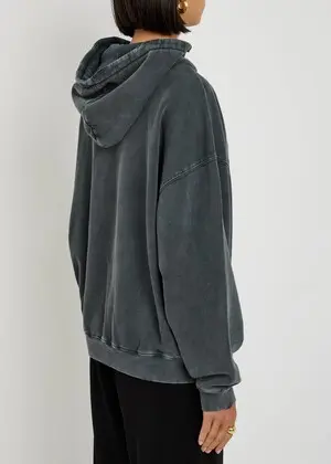 ANINE BING Harvey Hooded Cotton Sweatshirt - Black