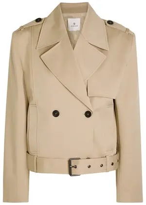 ANINE BING Double-breasted Cotton Trench Jacket