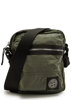 Stone Island Logo Appliquéd Cross-body Bag - Green