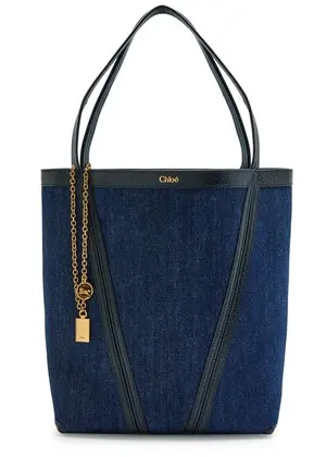 Chloé Panelled Denim Tote - Blue