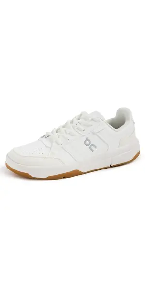 On The Roger Clubhouse Perforated Leather Lace-up Sneakers - White Ivory
