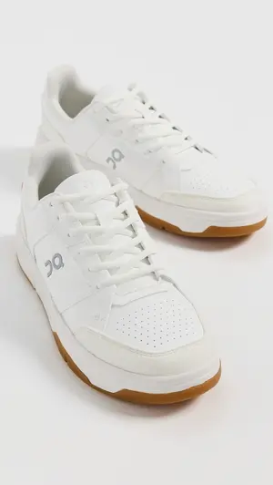 On The Roger Clubhouse Perforated Leather Lace-up Sneakers - White Ivory